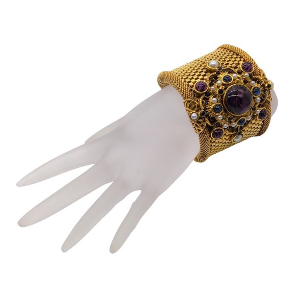 Barrera | Jewelry | Barrera Gold Purple Blue Stone And Pearl ...